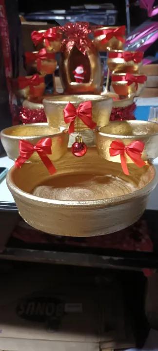 GOLDEN CLAY POTS FOR NEW YEAR 4 in 1 (prosperity pots) | Lazada PH