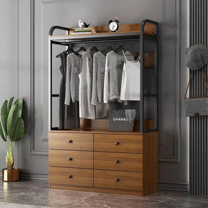 Wooden wardrobe with 6 drawers Big Size 100*40*192cm cabinet storage ...