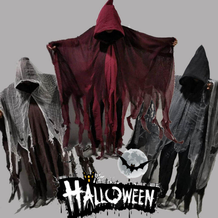 Halloween Adult Horror Cloak Robe Costume Props Ghost House Chamber of ...