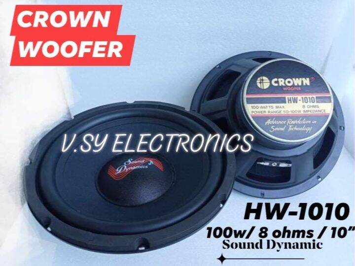 1pc 2023 ORIGINAL CROWN WOOFER Hw-1010 100watts maximum Power Range :50 ...