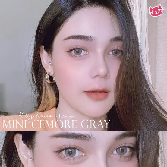 คอนแทคเลนส์ รุ่น Mini Cemore สีเทา/ตาล มีค่าสายตา (0.00)-(10.00) | Lazada.co.th