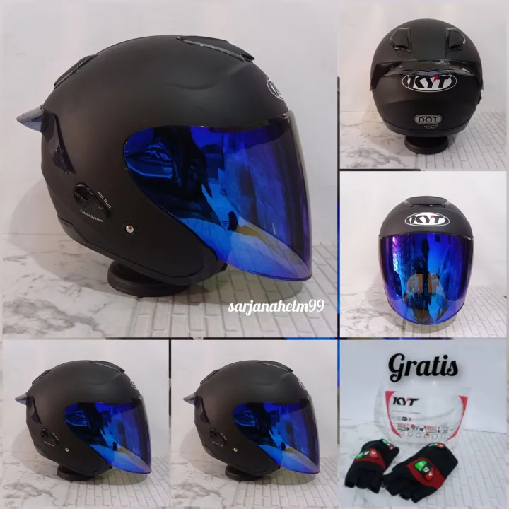 Helm kyt kyoto paket ganteng original kyt kyoto hitam doff | Lazada ...