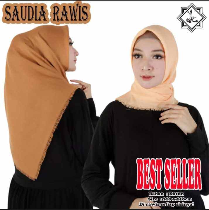 Hijab Kerudung Jilbab Segiempat Merk Saudia Tipe Rawis Warna Thai Tea | Lazada Indonesia