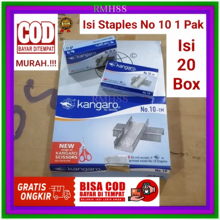 Isi Staples Kecil Kangaro No-10 1 Pak isi 20 Pcs | Lazada Indonesia