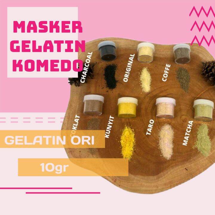 MASKER GELATIN KOMEDO ORI 10GR VARIAN KUNYIT MATCHA TARO KOPI COKLAT ...