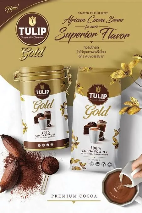 ทิวลิป โกล์ด Tulip Gold Cocoa Powder 100% แบบกระป๋อง แบบถุง | Lazada.co.th