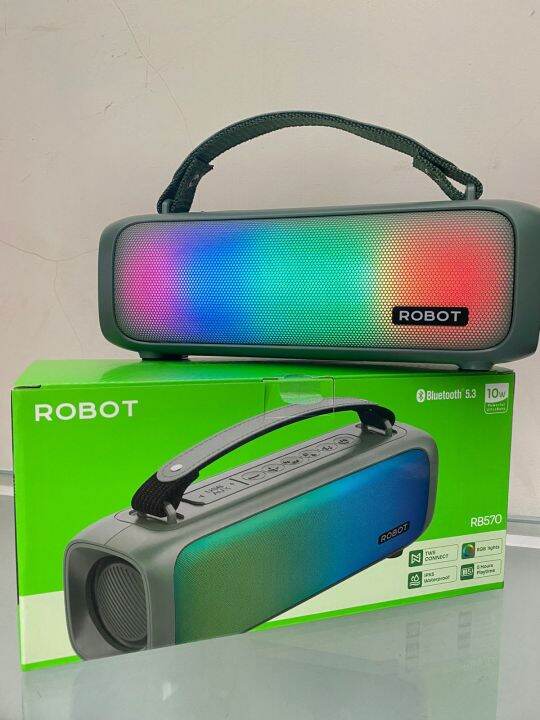 ROBOT RB570 portable bluetooth speaker RGB Lights waterproof | Lazada ...