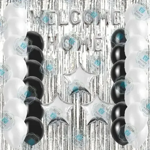 Welcome Home silver theme party balloons set | Lazada PH