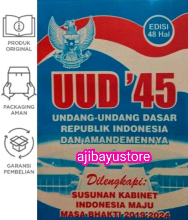 Buku UUD 45 Undang-Undang Dasar Negara Republik Indonesia Tahun 1945 ...