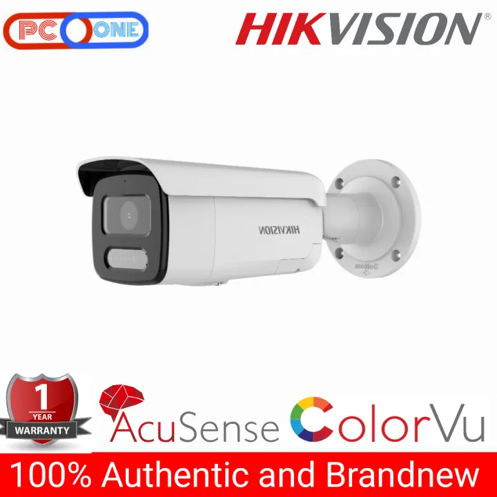 DS-2CD2T47G2-LSU/SL(C)(4.0) HIKVISION EasyIP ColorVu & AcuSense Strobe Light and Audible Warning ...