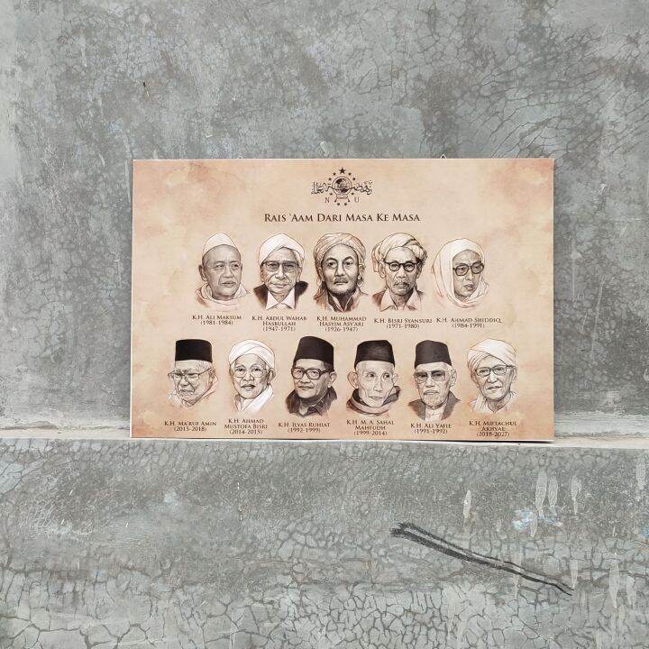 Poster Lukisan Rais Aam PBNU 60×40 dari Masa ke Masa Foto Gambar Tokoh ...
