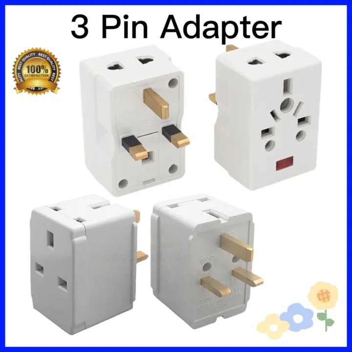 13A Multi 3 Way pin Adapter With Neon 13A Adapter Plug Extension | Lazada