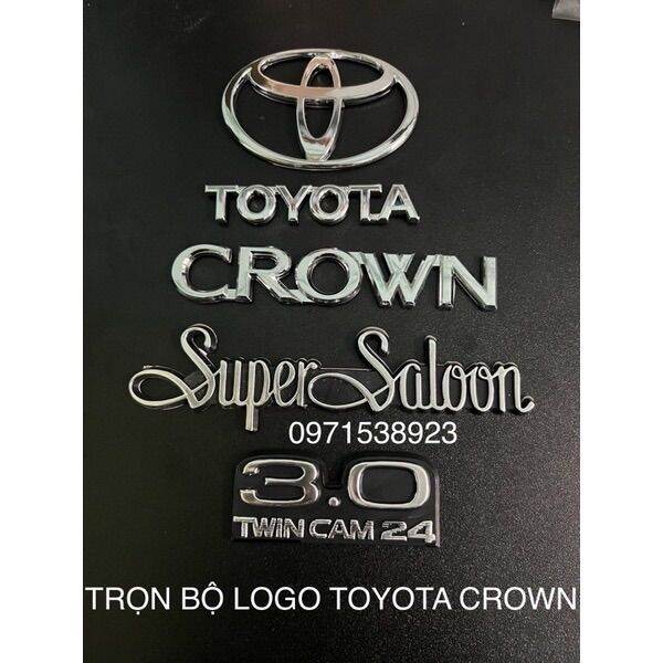TRỌN BỘ LOGO TOYOTA CROWN SUPER SALOON 3.0 TWIN CAM 2.4 cao cấp dán xe | Lazada.vn