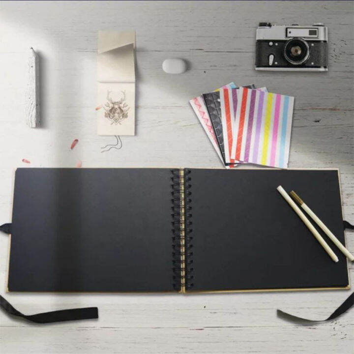 30lembar Diy Scrapbook Album Foto A5 A4 Scrapbook Hitam Buku Foto ...