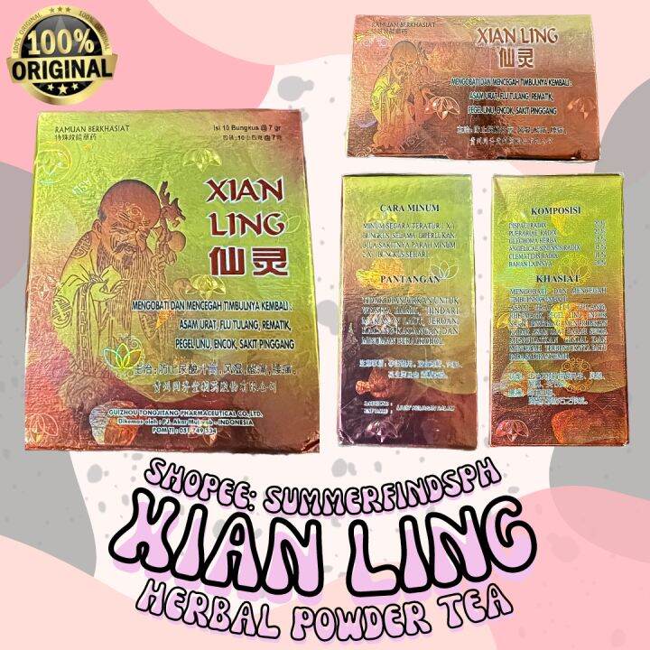 XIAN LING HERBAL POWDER TEA 1 box 10 sachets ORIGINAL | Lazada PH