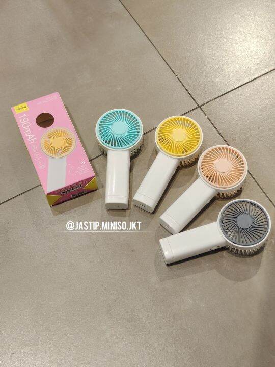 MINISO 🆕 Mini Fan Rechargeable 190mAh (4 Pilihan warna) | Lazada Indonesia