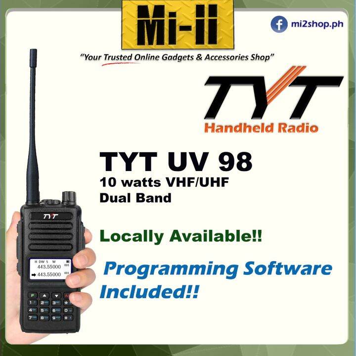 Original TYT UV98 Dual Band Walkie Talkie Handheld Radio 10 watts with scrambler | Lazada PH