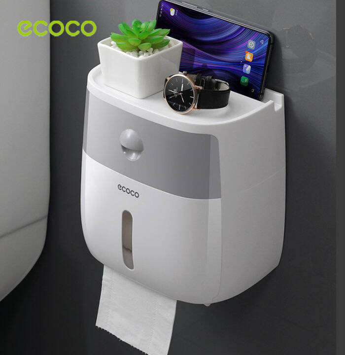 Ecoco Double Layer Dispenser Tissue Box Wall Mounted Paper Towel Holder ...