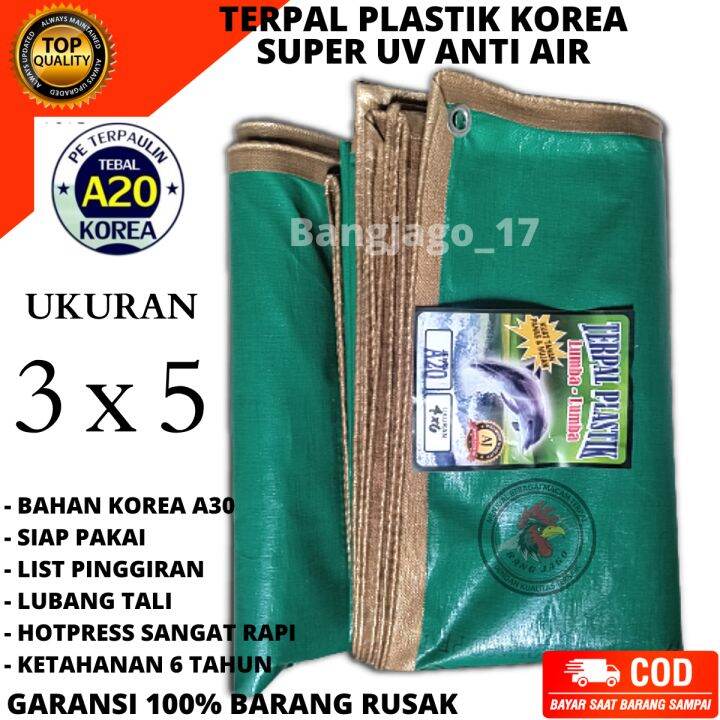 Terpal Plastik Tenda A20 Korea Tebal Waterproff Ukuran 3x5 meter Terpal ...