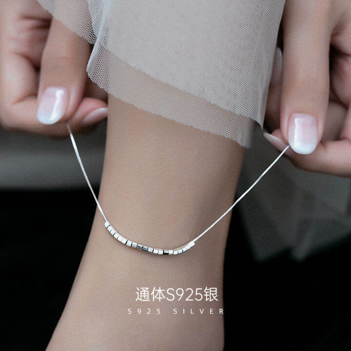 สร้อยข้อเท้าผู้หญิงแบบใหม่ปี2023แฟชั่น S925เงินแท้ที่นิยมในโลกออนไลน์ดูแพงนิยมในคนกลุ่มหนึ่งเซ็ก ...