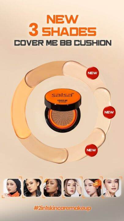 SALSA Cover Me BB Cushion - Semi Matte with Red Algae Niacinamide ...