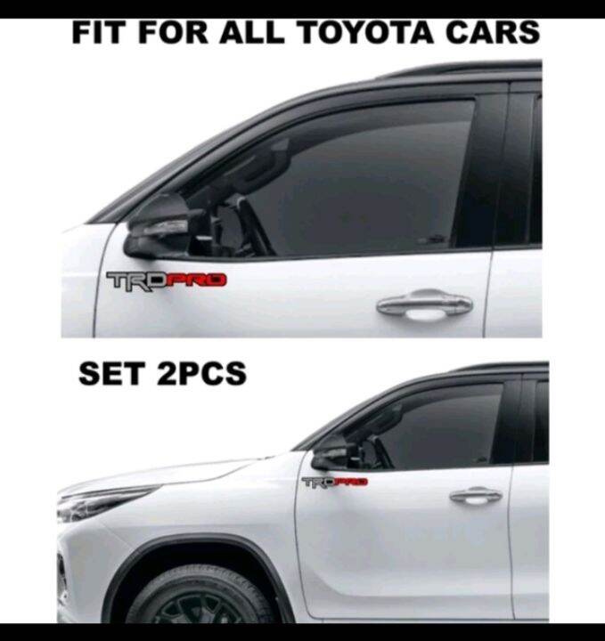 TRD Pro Sticker for Toyota Cars Innova/Fortuner/Hiace/Vios/Rush/Raize ...