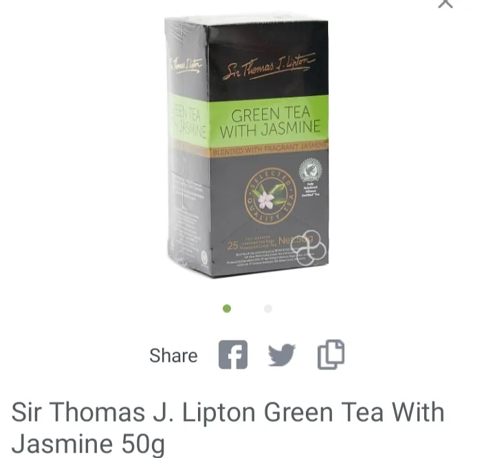 Sir Thomas J. Lipton Green Tea With Jasmine 50g (25x20g) | Lazada PH