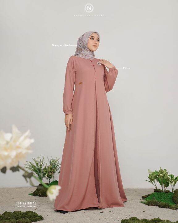 Louisa dress nadheera luxury | gamis nadheera | Lazada Indonesia