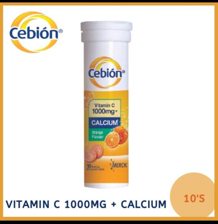 Cebion Vitamin C 1000mg + calcium Orange Flavour 10 tablets | Lazada