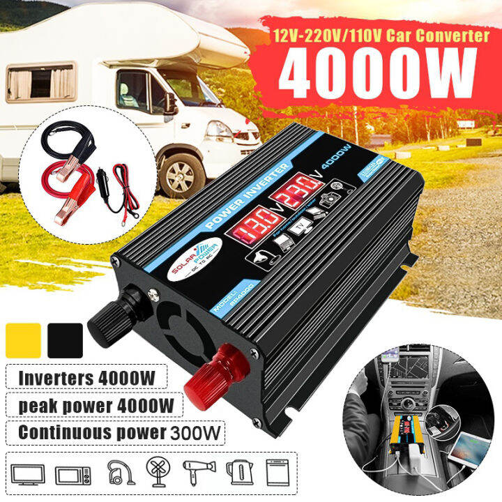 4000W Inverter Frekuensi Tinggi, Modifikasi Gelombang Sinus, Daya Puncak 4000W Inverter DC 12V ...
