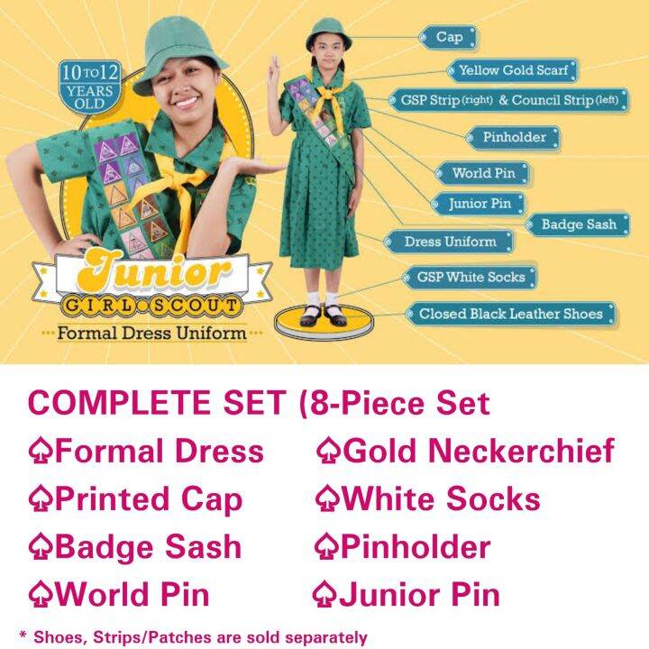 8-PC SET JUNIOR GIRL SCOUT UNIFORM | Lazada PH