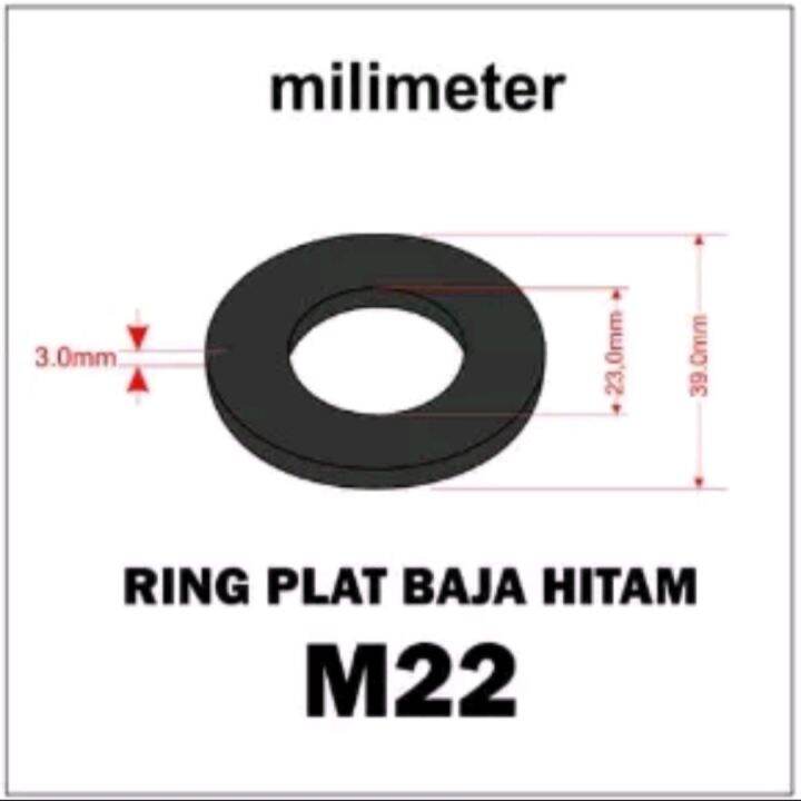 RING PLAT M22 BAJA. WASHER PLAT BAJA M22. RING PLAT BAJA M22 HITAM. | Lazada Indonesia