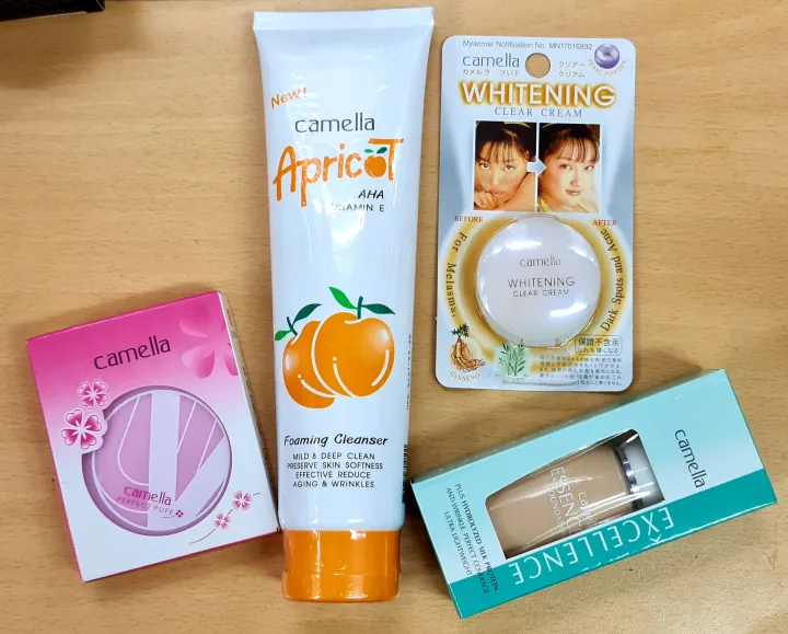 CAMELLA SKIN CARE SET 4 IN 1 (CREAM & COMPACT POWDER & FOAM & FOUNDATION) | Lazada