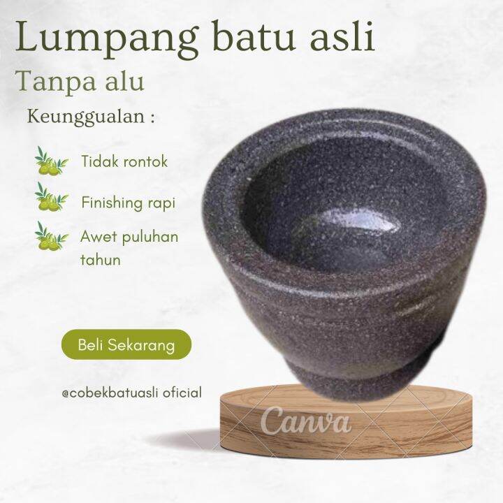 Lumpang batu asli 100% garansi tanpa tumbukan / lumpang bubut | Lazada ...