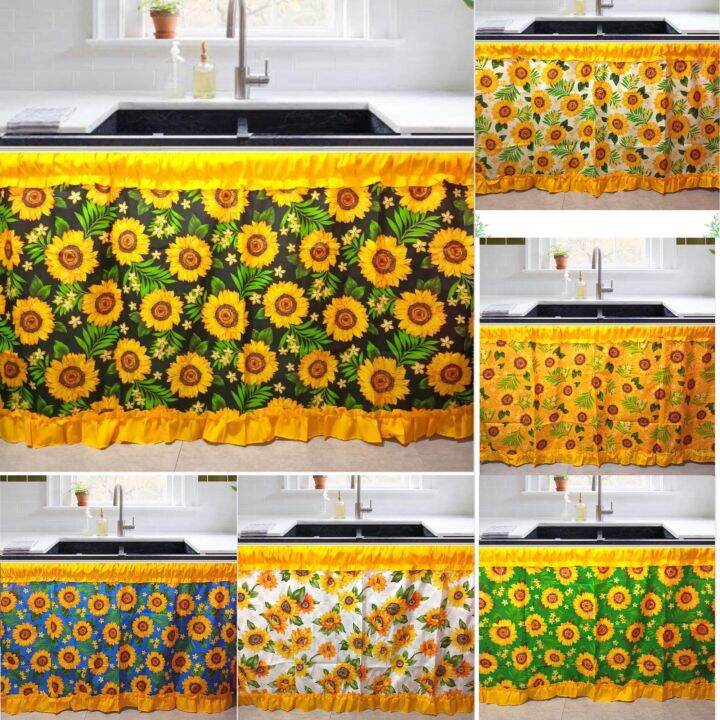 LABABO KURTINA | SUNFLOWER CURTAIN FOR KITCHEN/SHORT WINDOW | Lazada PH