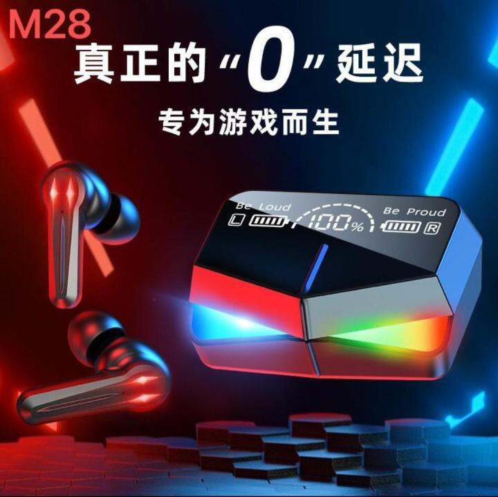 Hedset Bluetooth Gaming M28 TWS Original Touchscreen LED X Bass | Lazada Indonesia