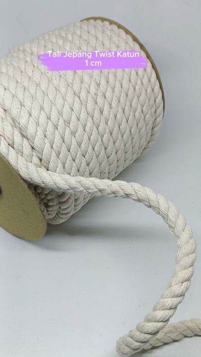 Tali Kepang Twist Katun Diameter Besar 1 cm Atau 10 mm Warna Putih ...