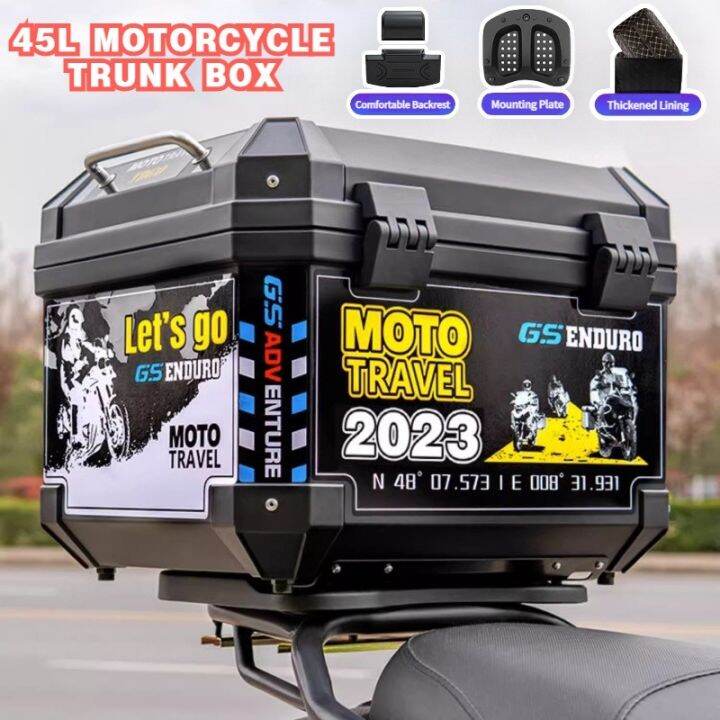 Motorcycle Alloy Top Box Tail Box 45 Liters X Design Edition Heavy Duty ...
