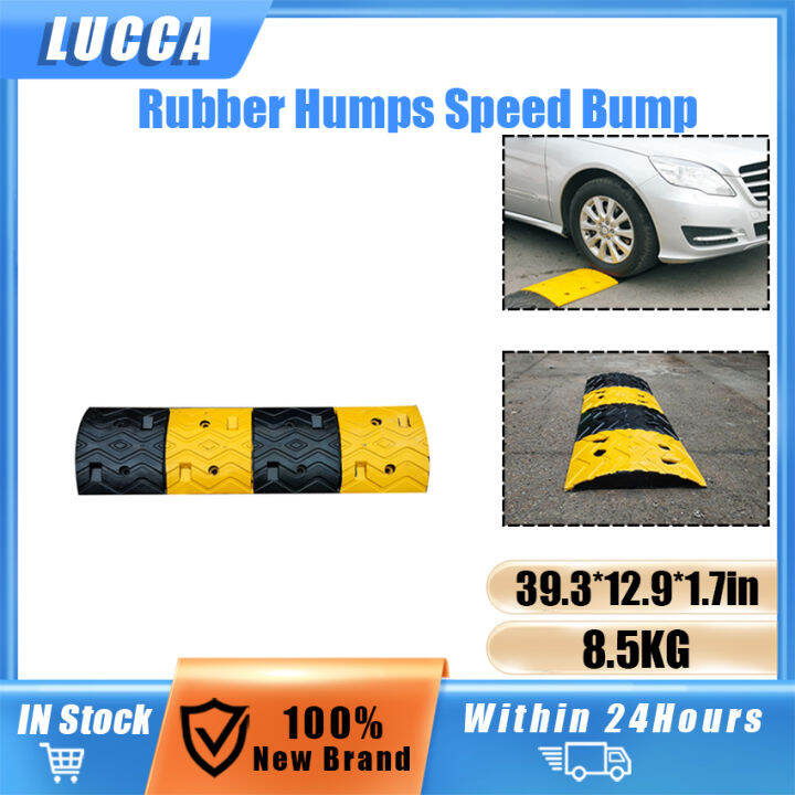 Duarble 100x33x4.5cm Rubber Humps Speed Bump yellow and black Speed ...