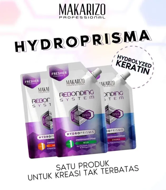 Makarizo Rebonding System HydroPrisma Straightening Cream Pouch 500ml - Mild (Obat Pelurus ...