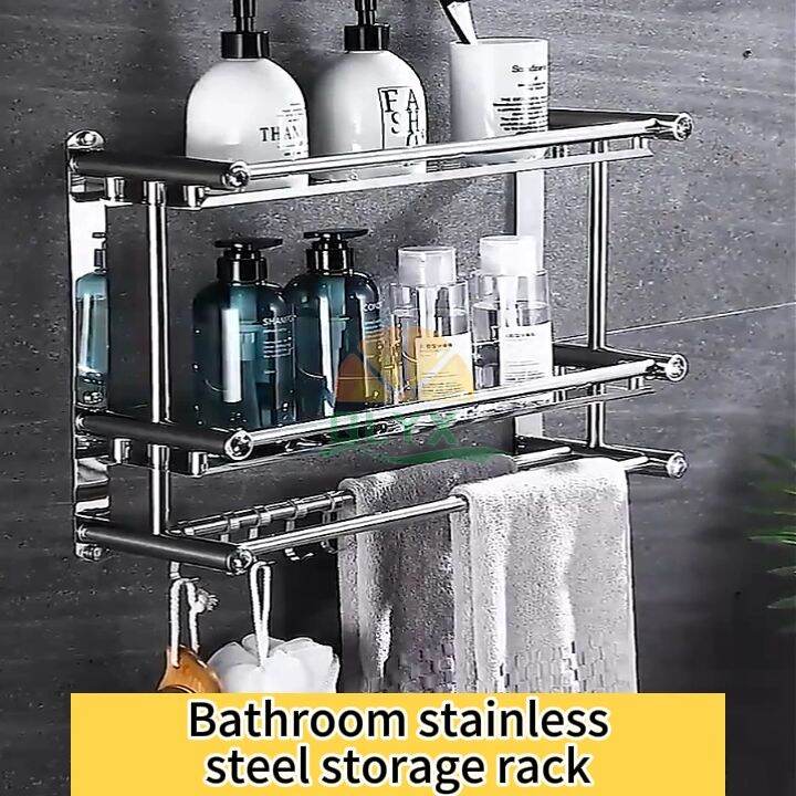 QLYX Bathroom Shelf Organizer Storage Racks Organizer stainless steel ...