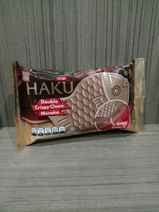 Ice Cream Haku Double Crispy choco Monaka Lezat Dingin Enak | Lazada Indonesia