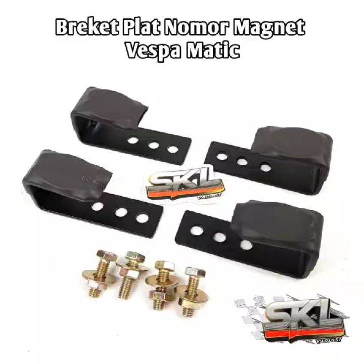 Dudukan plat nomor magnet Vespa Sprint Primavera LX S dan GTS / Breket ...