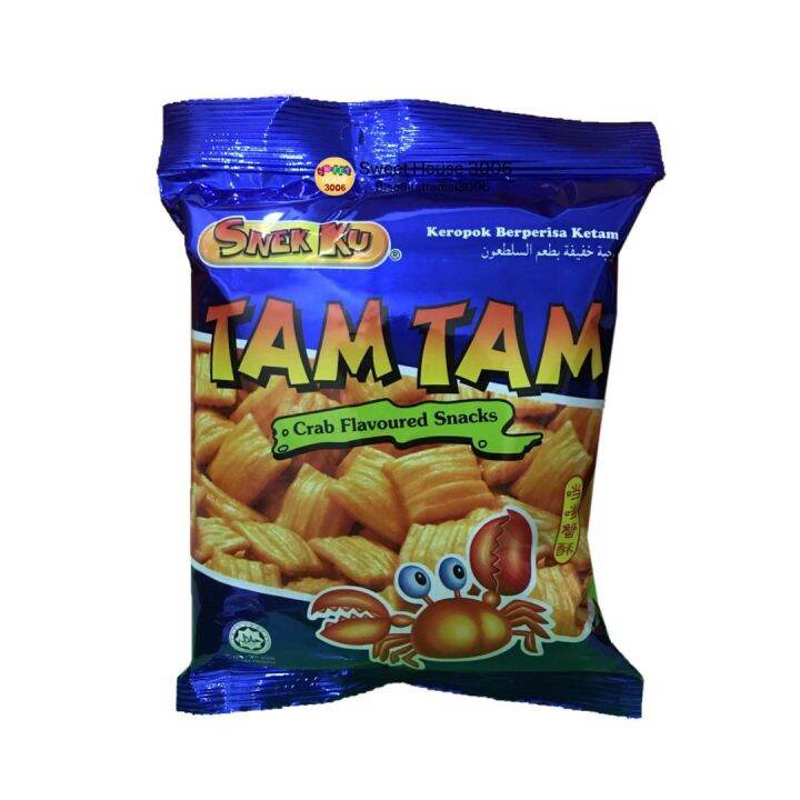 Snek Ku 60gm Tam Tam Crab Flavoured Snacks Keropok Perisa Ketam Makanan ...