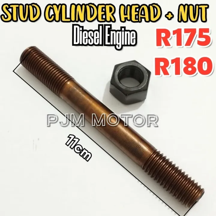 R175 Stud cylinder head baut deksel mesin diesel pengerak R180 6pk 7pk ...