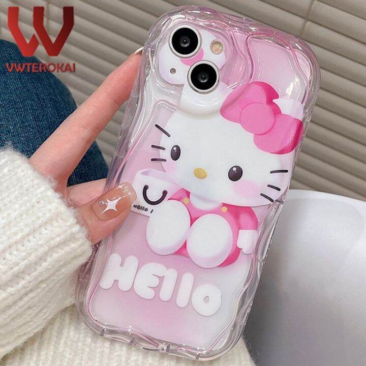 เคสโทรศัพท์ลายการ์ตูน Hello Kitty Cream Wave 3D น่ารักสำหรับ Infinix ...