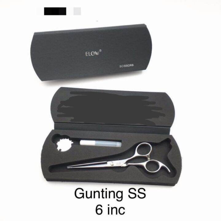 gunting rambut salon gunting barber Elov rata 6" | Lazada Indonesia