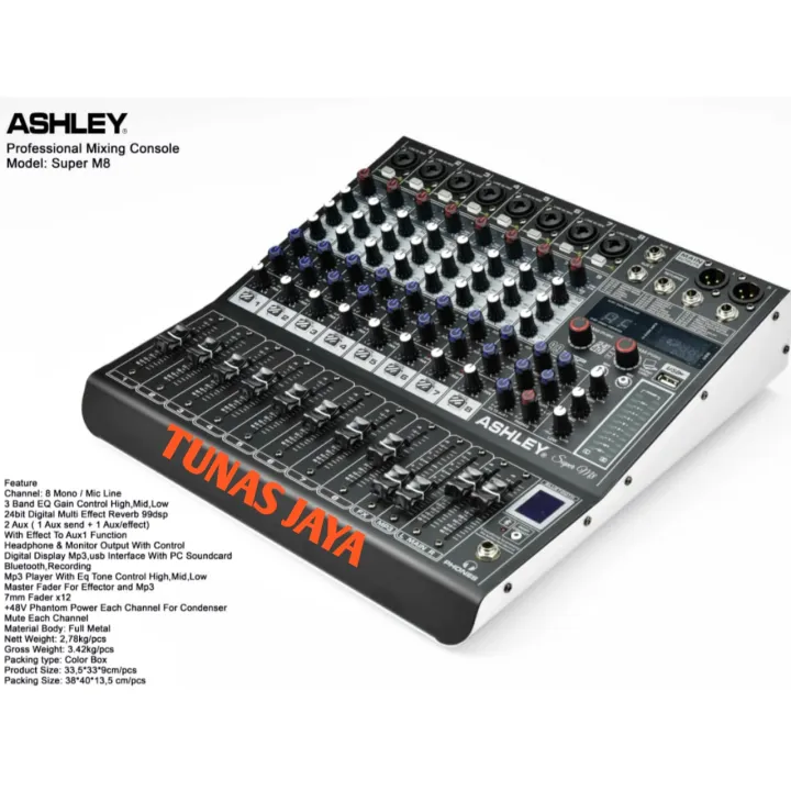 MIXER ASHLEY SUPER M8 MIXER ASHLEY 8 CHANNEL SUPER M 8 ORIGINAL ASHLEY ...