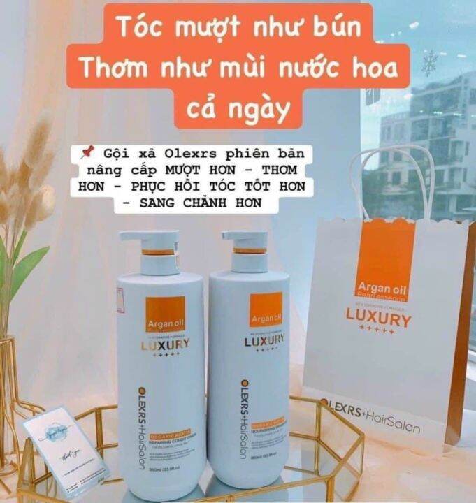 Dầu gội xả Olexrs Luxury - 960ML, dầu gội xả phục hồi chống rụng kích ...