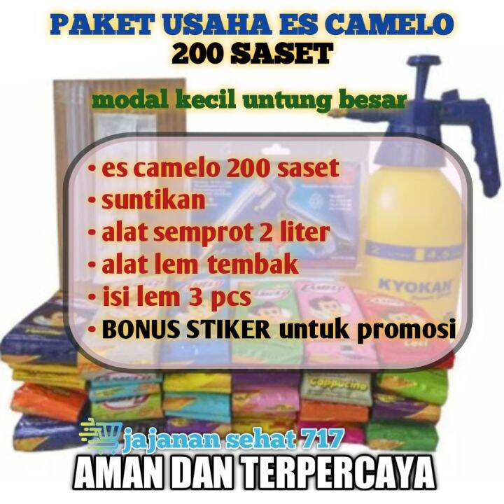 PAKET LENGKAP ES CAMELO 200 SASET PAKET USAHA TINGGAL PRODUKSI | Lazada ...